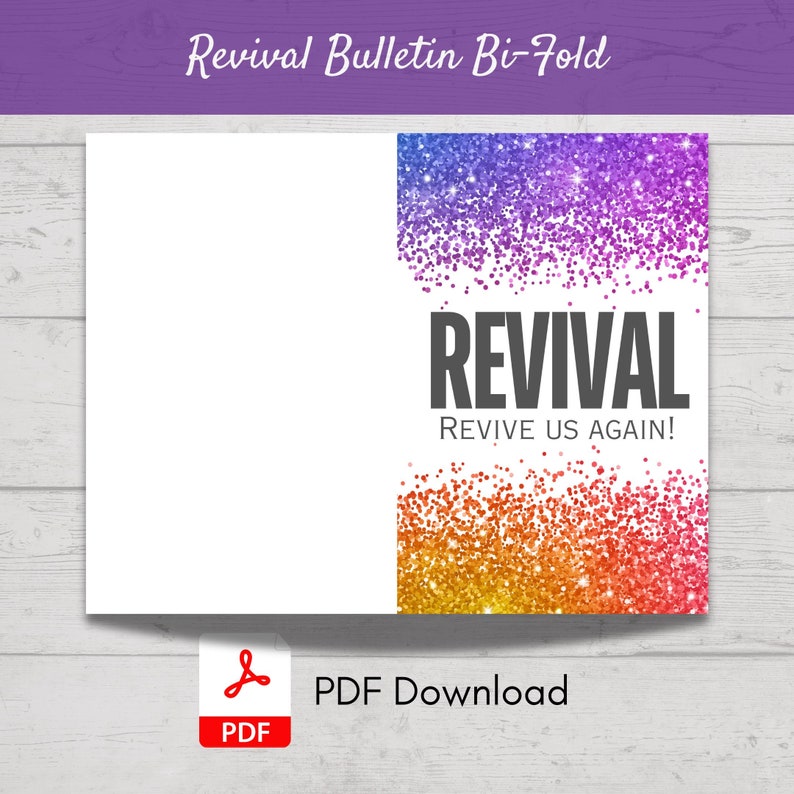 Church Revival Bulletin Cover | Bi-fold Design | PDF | Revive Us Again ...