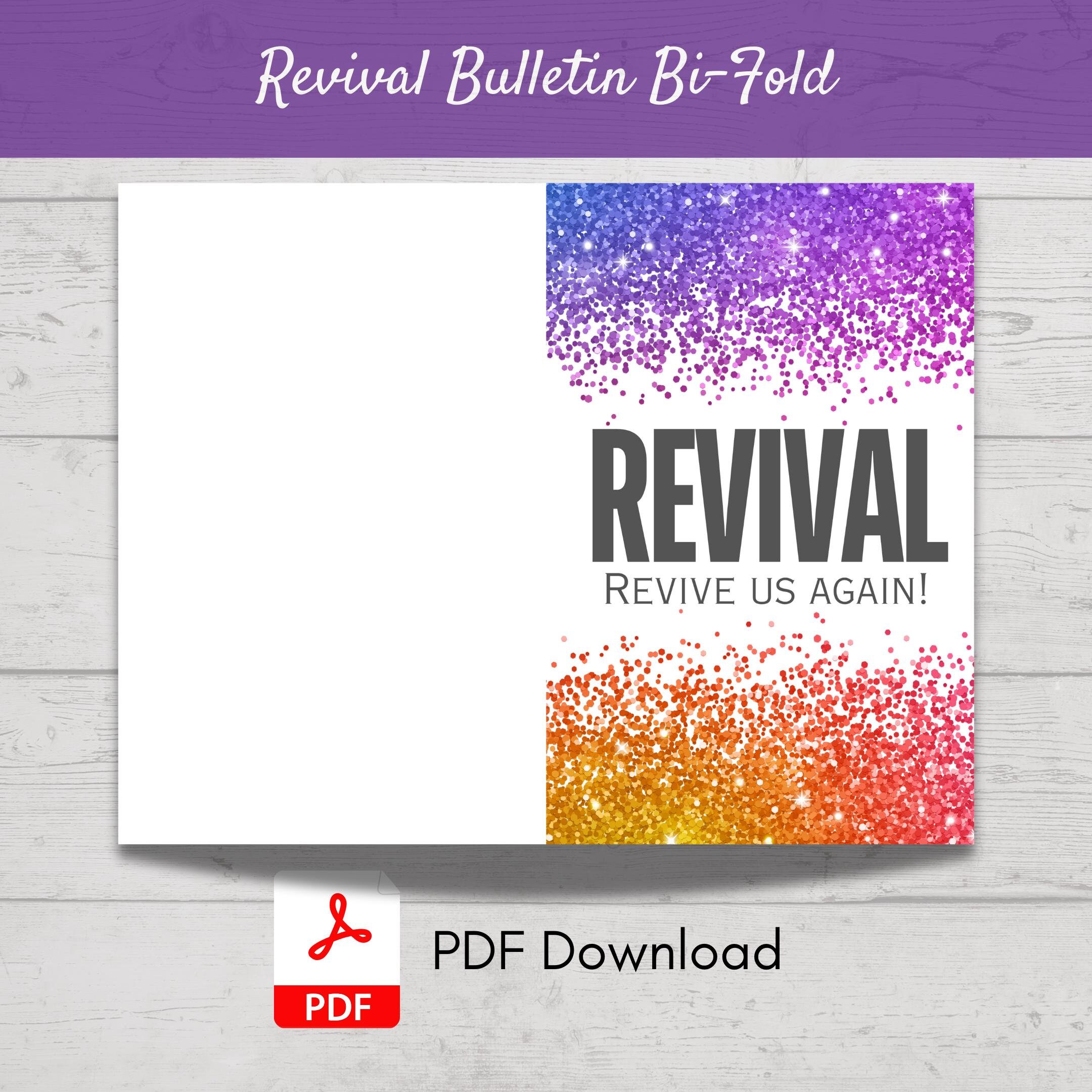 Church Revival Bulletin Cover | Bi-fold Design | PDF | Revive Us Again ...