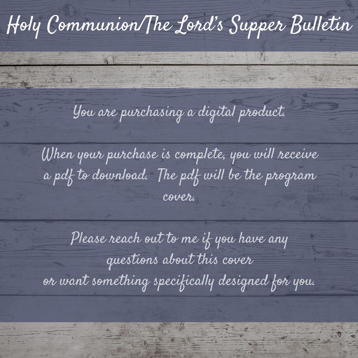 Holy Communion / the Lord's Supper Church Bulletin Cover | Bi-fold ...