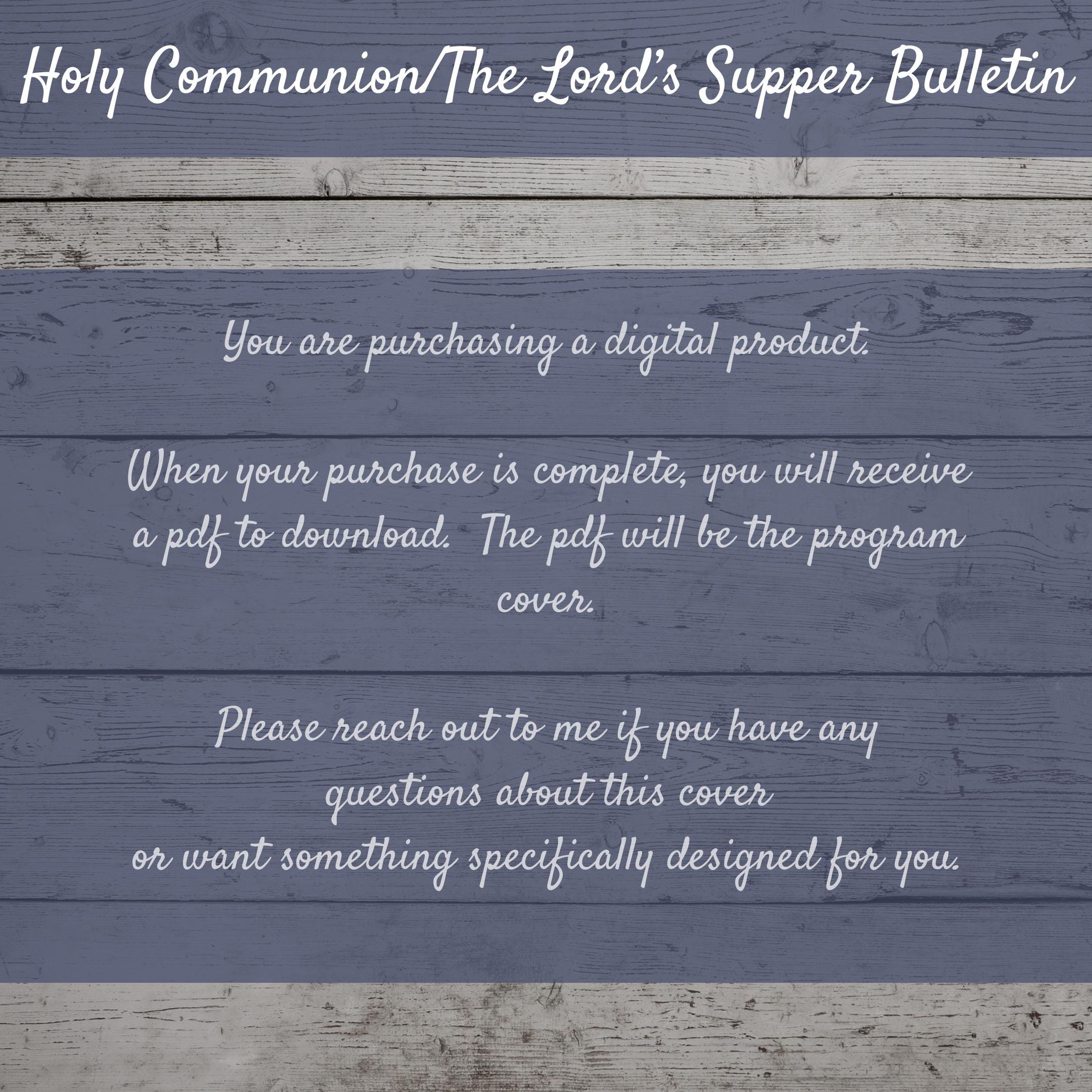 Holy Communion / the Lord's Supper Church Bulletin Cover | Bi-fold ...