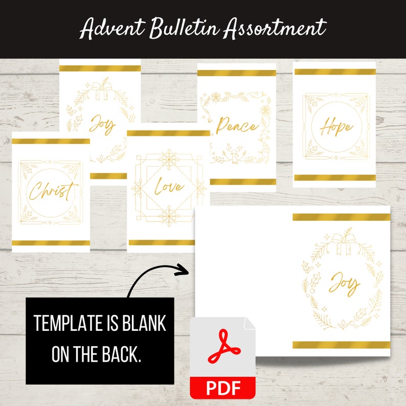 Advent Bulletin Covers | Advent Service Programs | Elegant White and ...