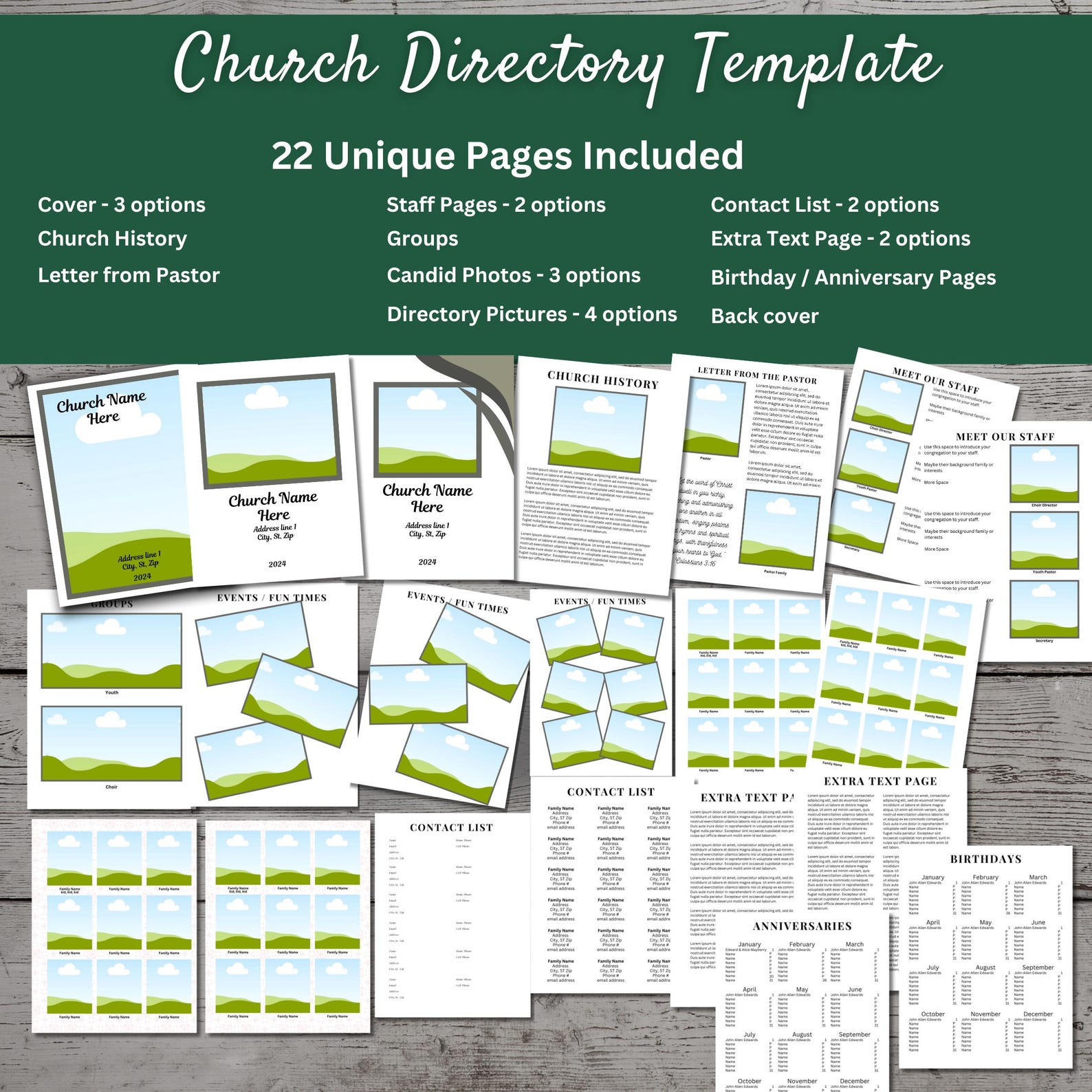 Church Directory Template - Canva - Customize - 8 1/2 X 11 - Membership ...