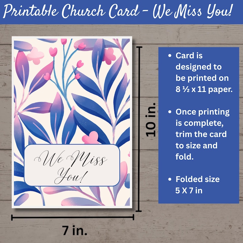 Printable We Miss You Card | Bible Verse Miss You Card | Sunday School ...