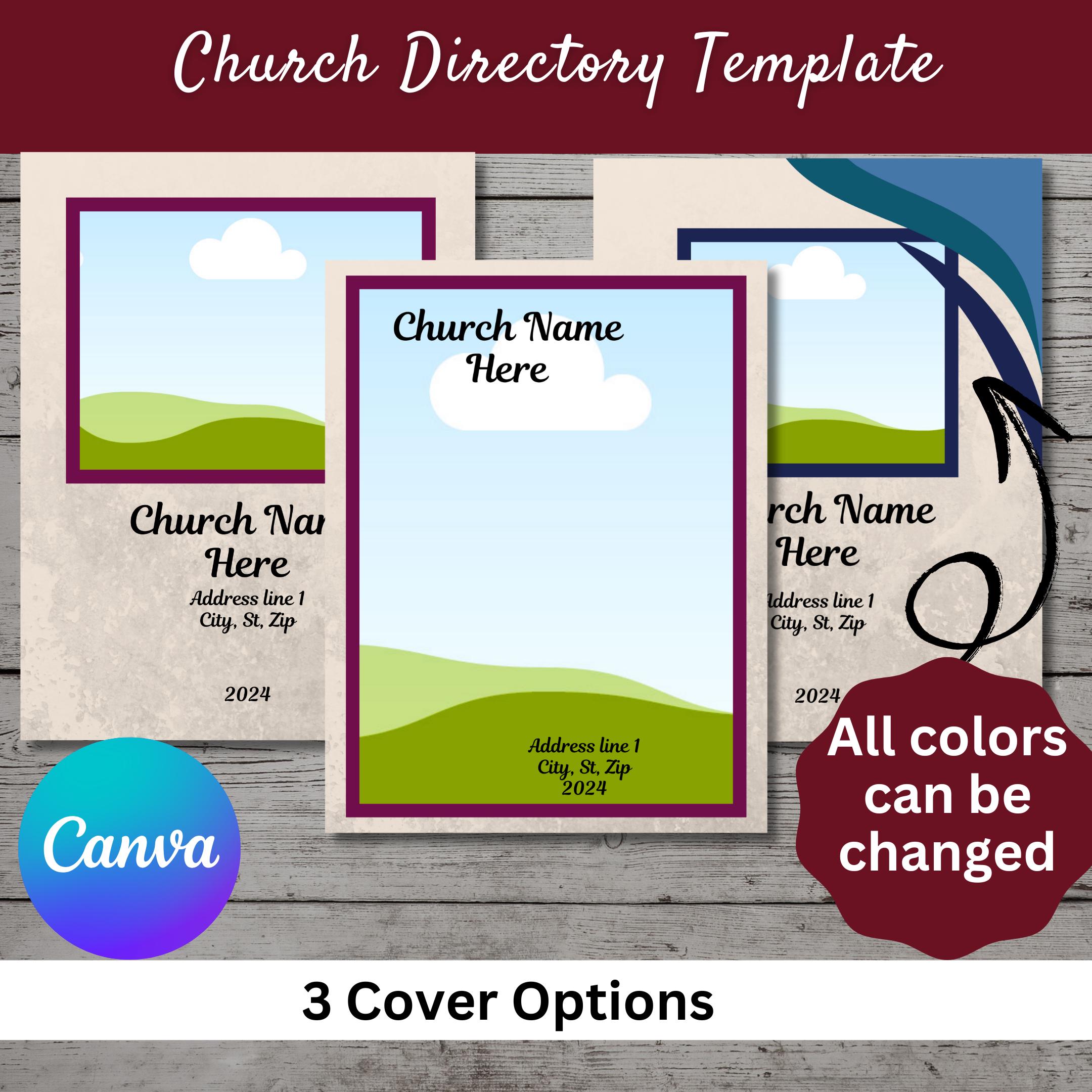 Church Directory Template - Canva - Customize - 8 1/2 X 11 - Membership ...