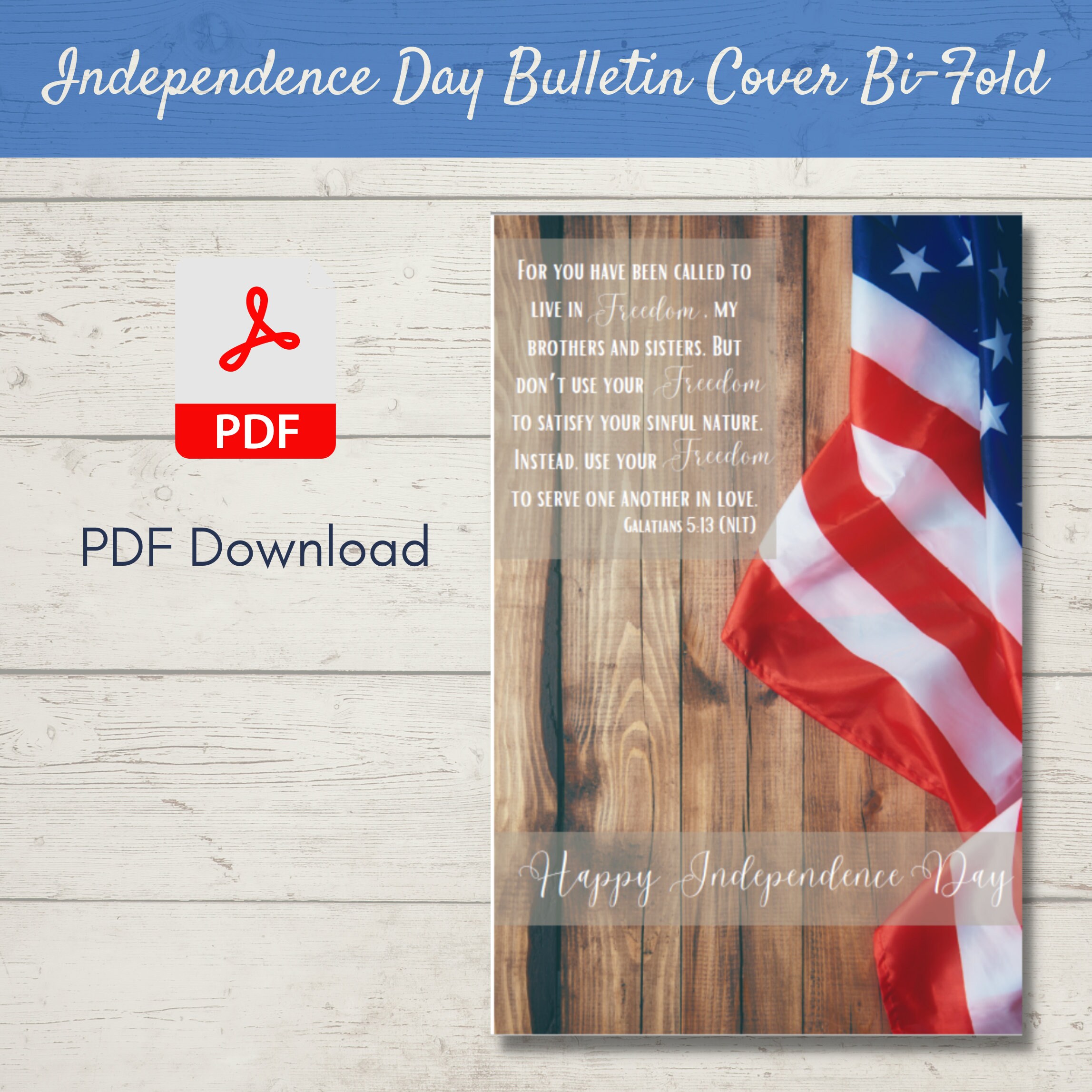 Independence Day Bulletin Cover | Bi-fold Design | PDF | July 4th ...