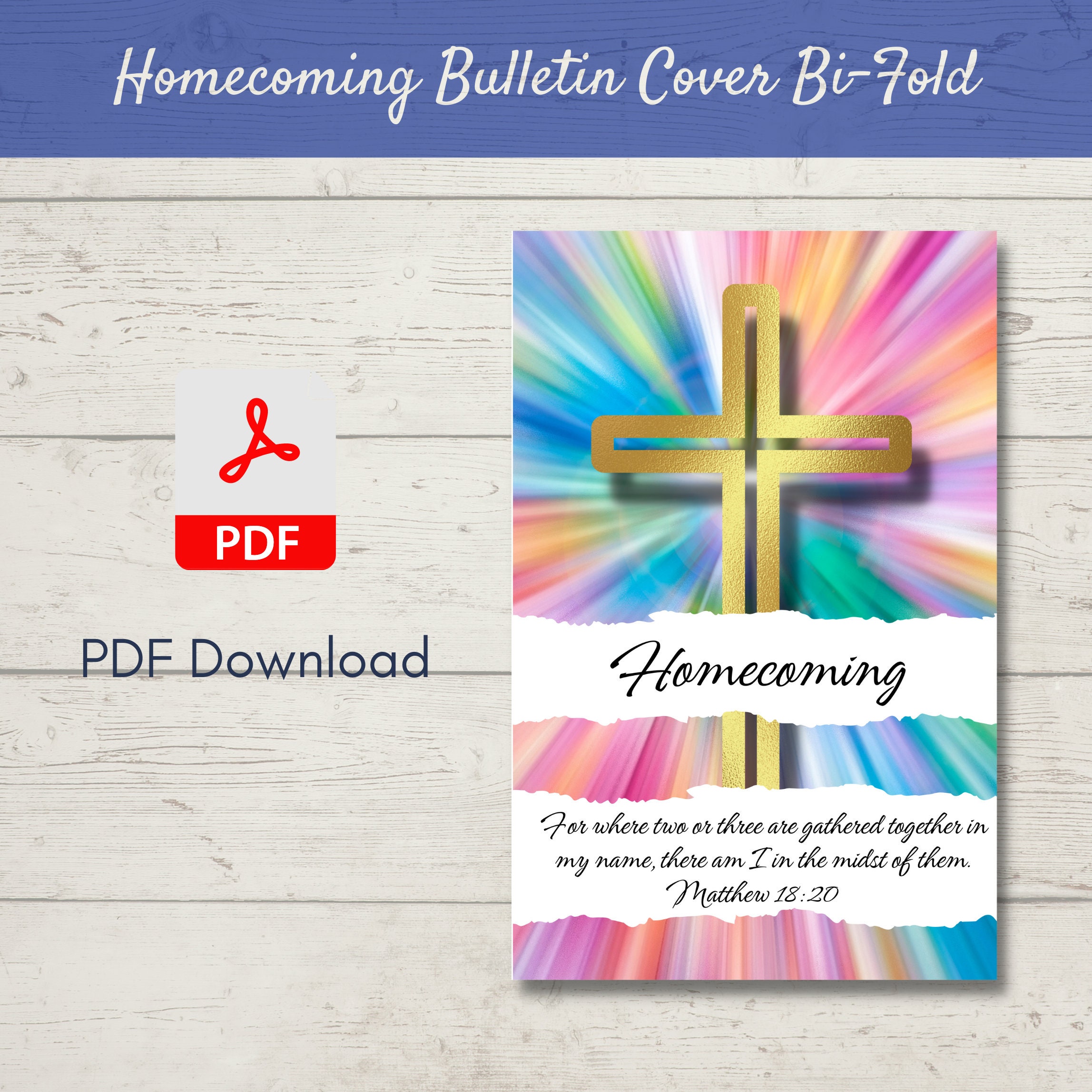 Church Homecoming Bulletin Cover | Bi-fold Design | PDF | Where 2 or 3 ...