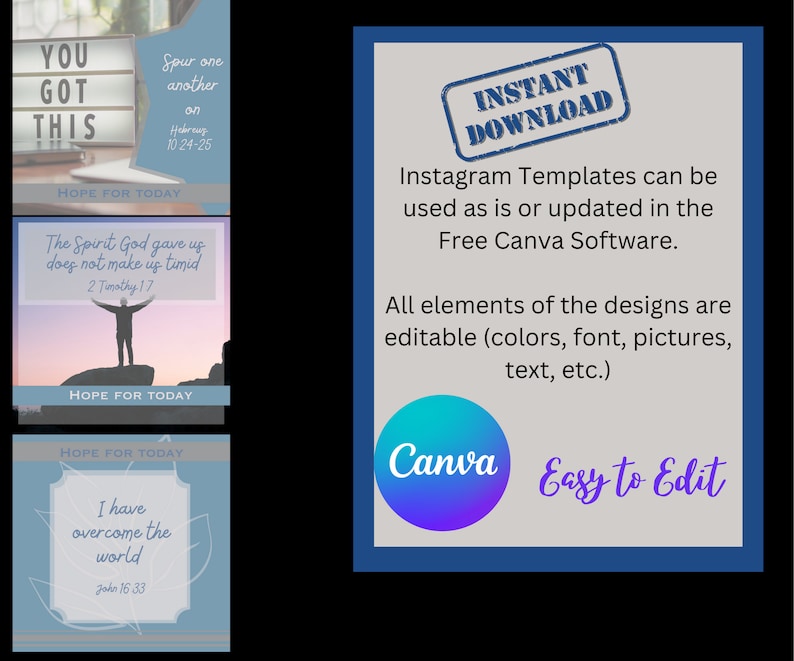 20 Church Instagram Posts Template Edit in Canva Encouraging Posts for ...