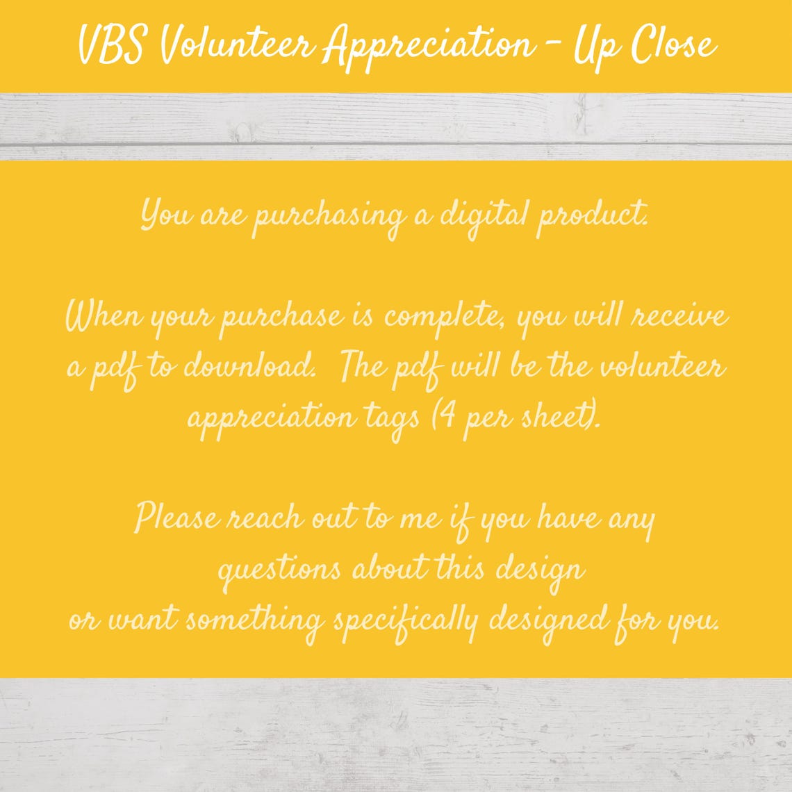 VBS Volunteer Appreciation Tags up Close Themed | Vacation Bible School ...