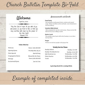 Welcome Church Bulletin Template | Bi-fold Design | Edit in Canva - Etsy