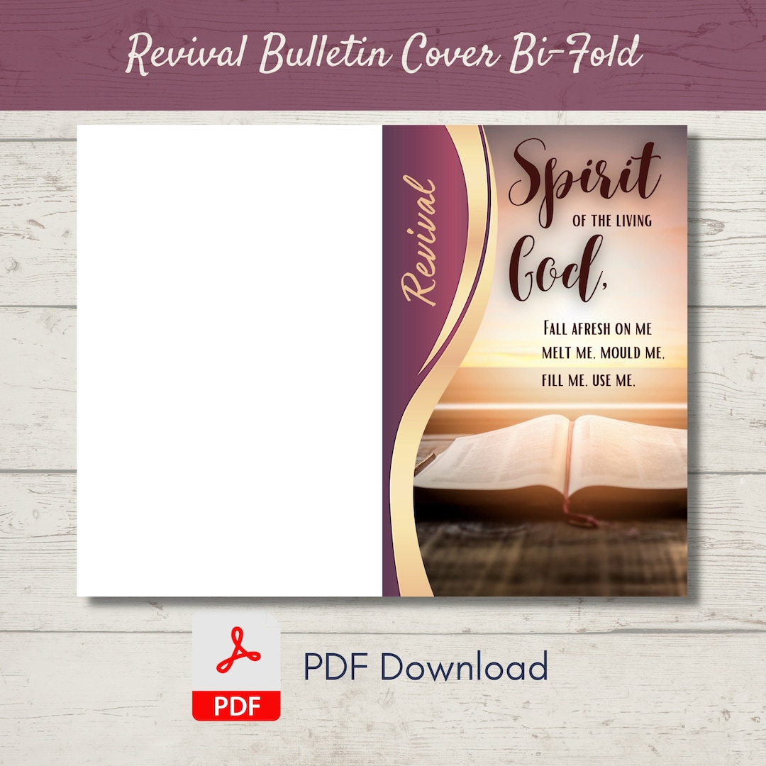 Church Revival Bulletin Cover | Bi-fold Design | PDF | Spirit of the Living God Fall Afresh on ...