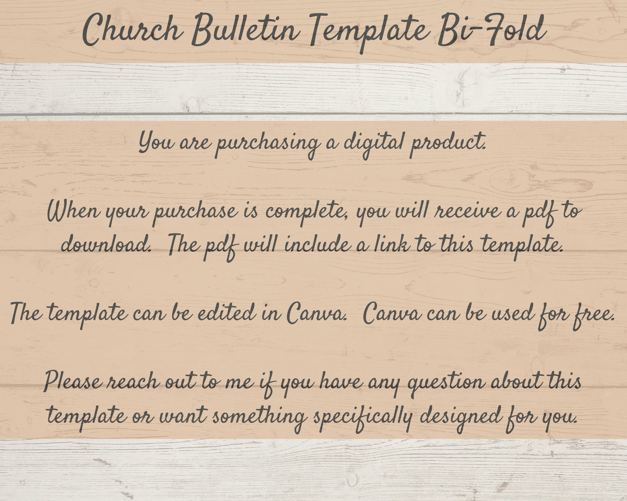 Welcome Church Bulletin Template | Bi-fold Design | Edit in Canva - Etsy
