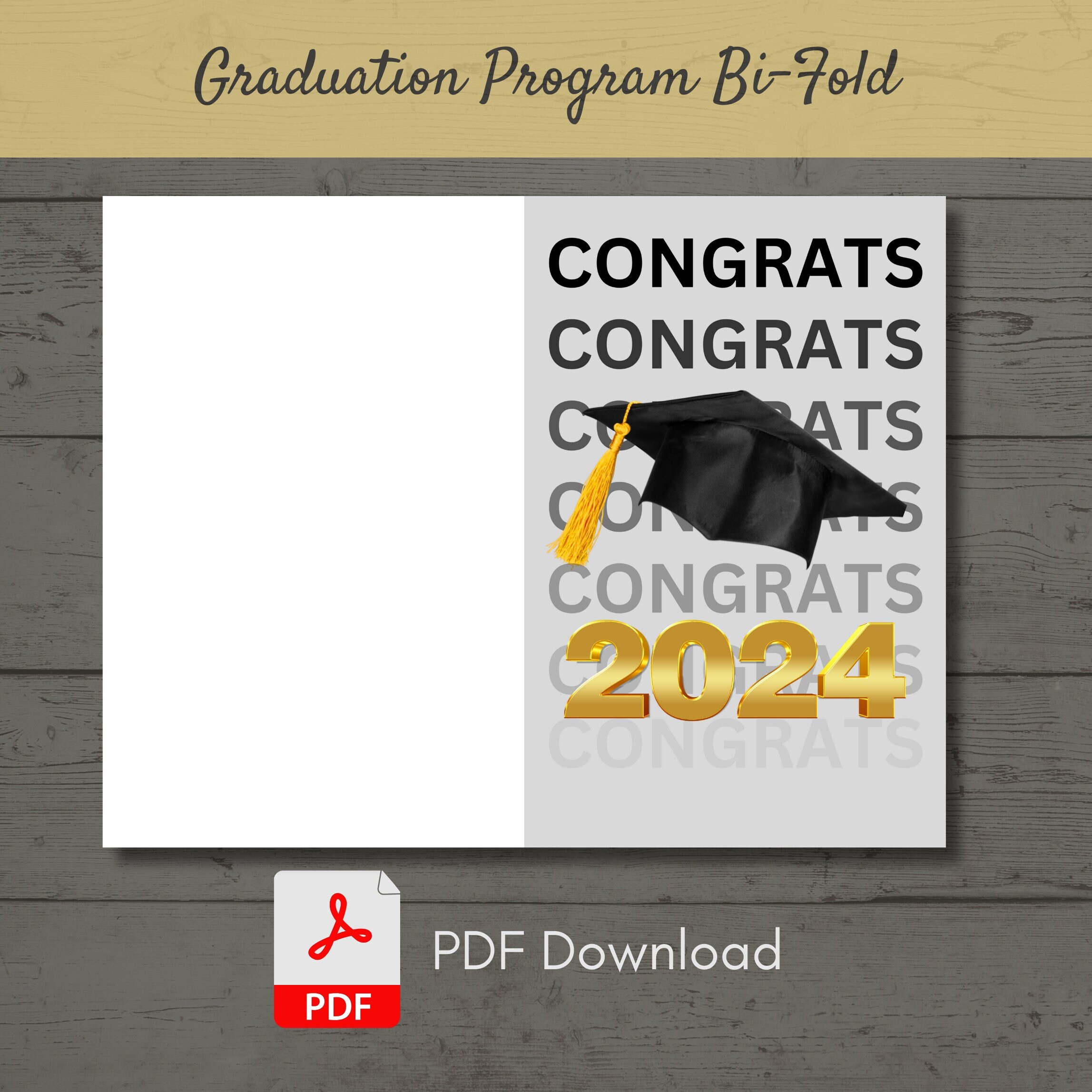 Graduation Program Cover | Bi-fold Design | PDF - Etsy