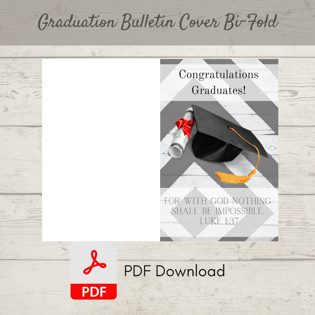 Graduation Bulletin Cover | Bi-fold Design | PDF - Etsy