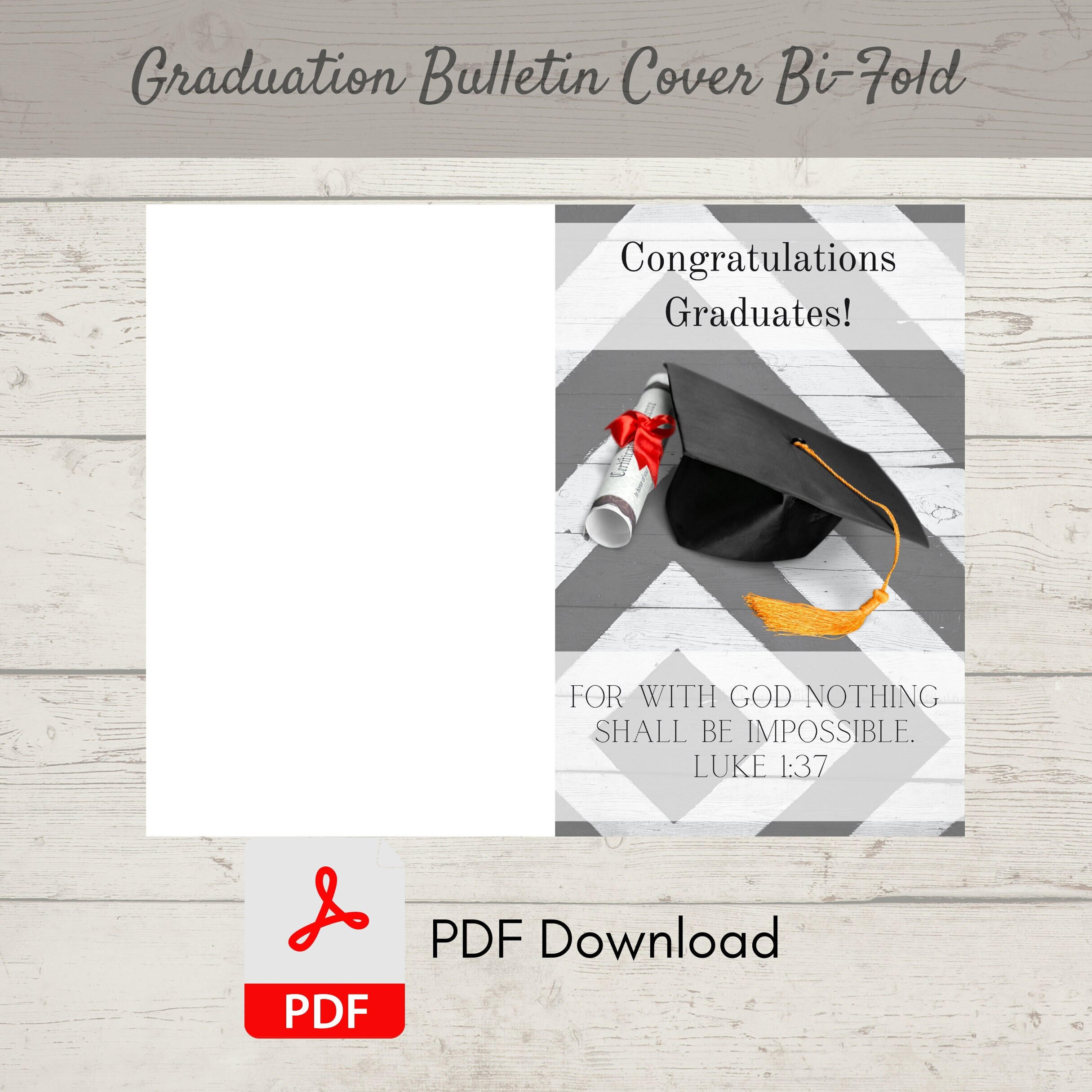 Graduation Bulletin Cover | Bi-fold Design | PDF - Etsy