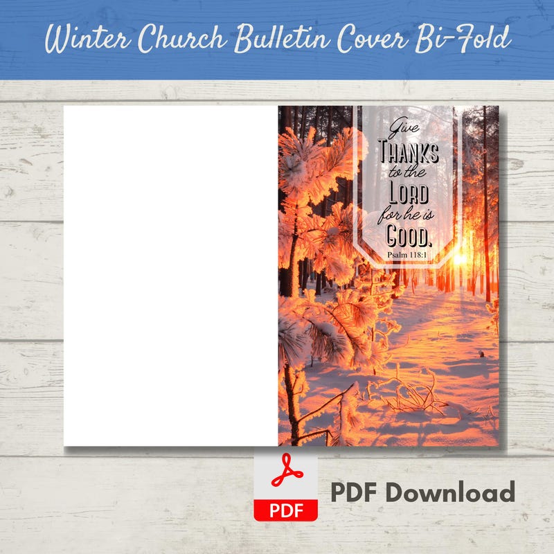 Church Bulletin Cover January - Etsy