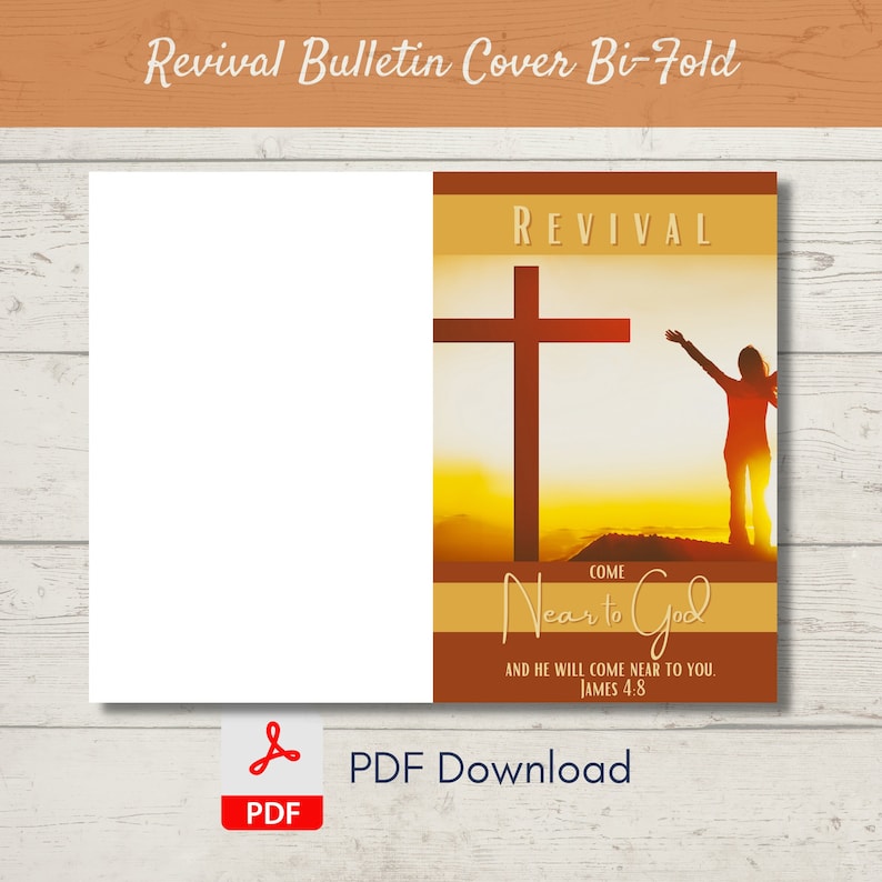 Church Revival Bulletin Cover | Bi-fold Design | PDF | Come Near to God ...