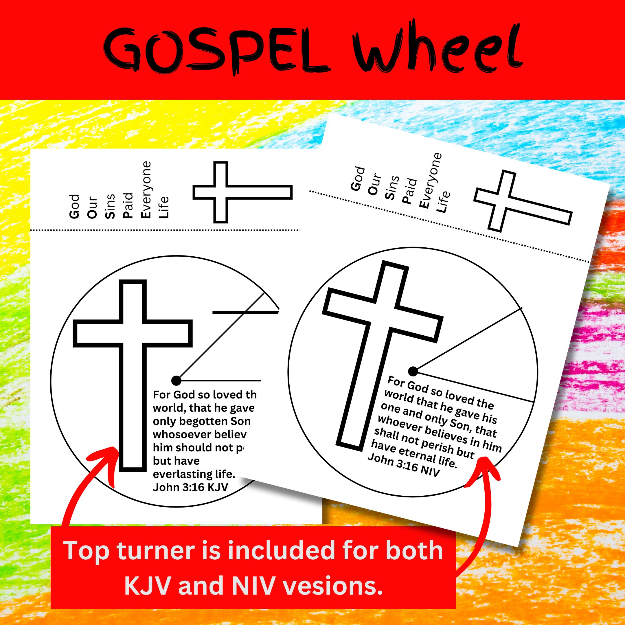 GOSPEL Wheel Paper Craft | Acrostic to Share Gospel Message | VBS Craft ...