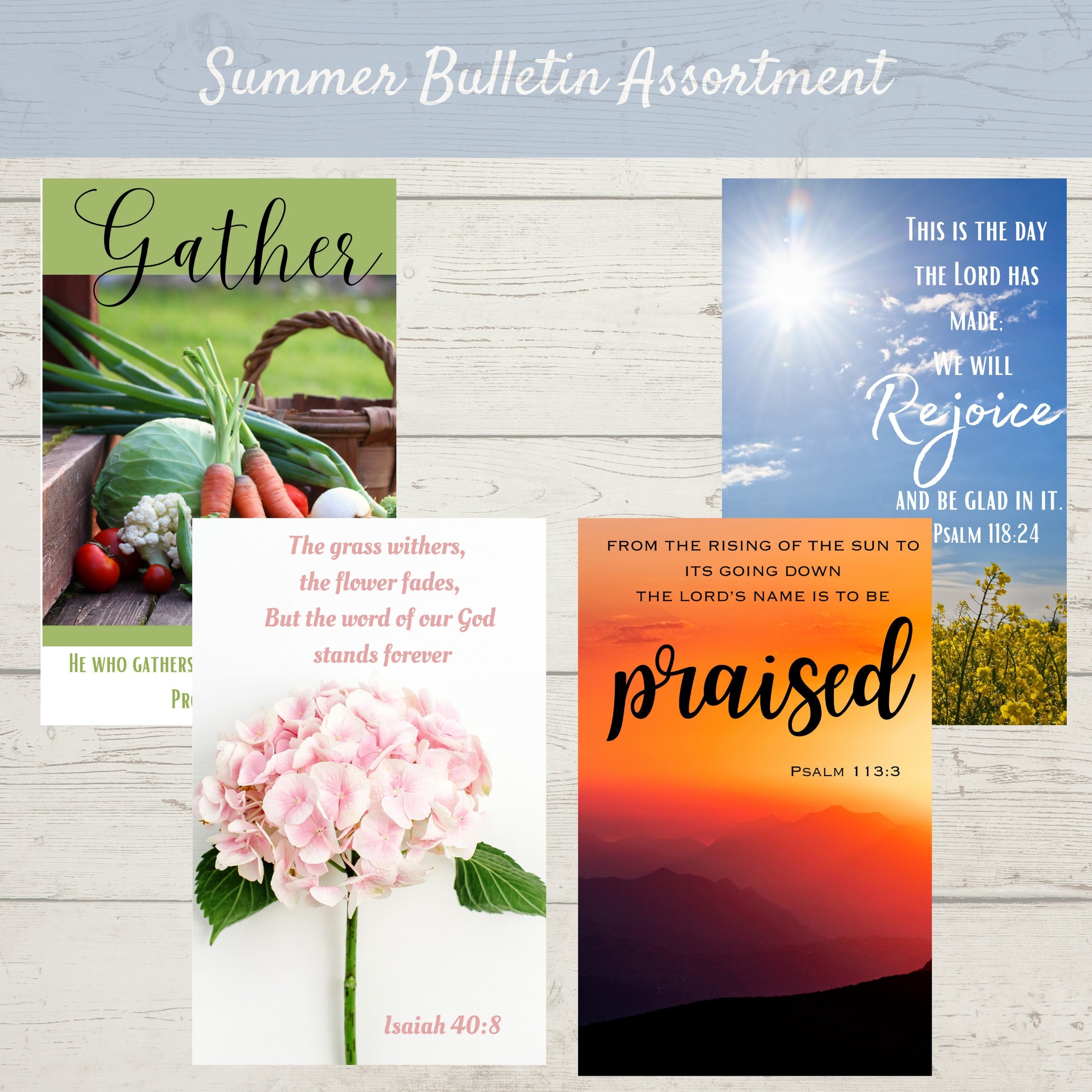 Church Bulletin Covers | Bi-fold Design | PDF | Summer Flowers Sun ...