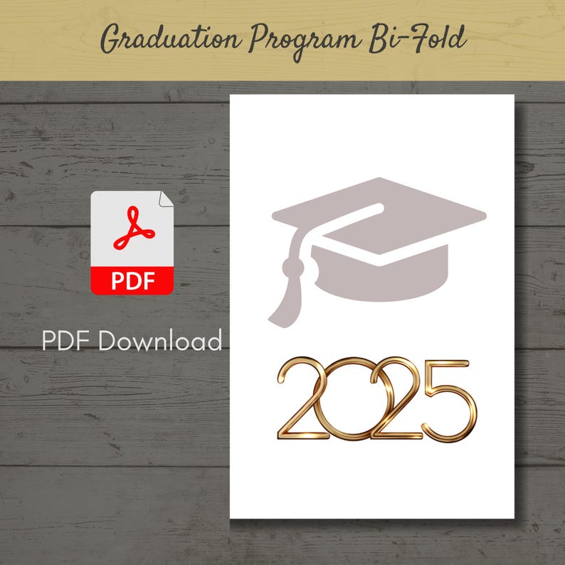 Graduation Program Cover | Bi-fold Design | PDF - Etsy