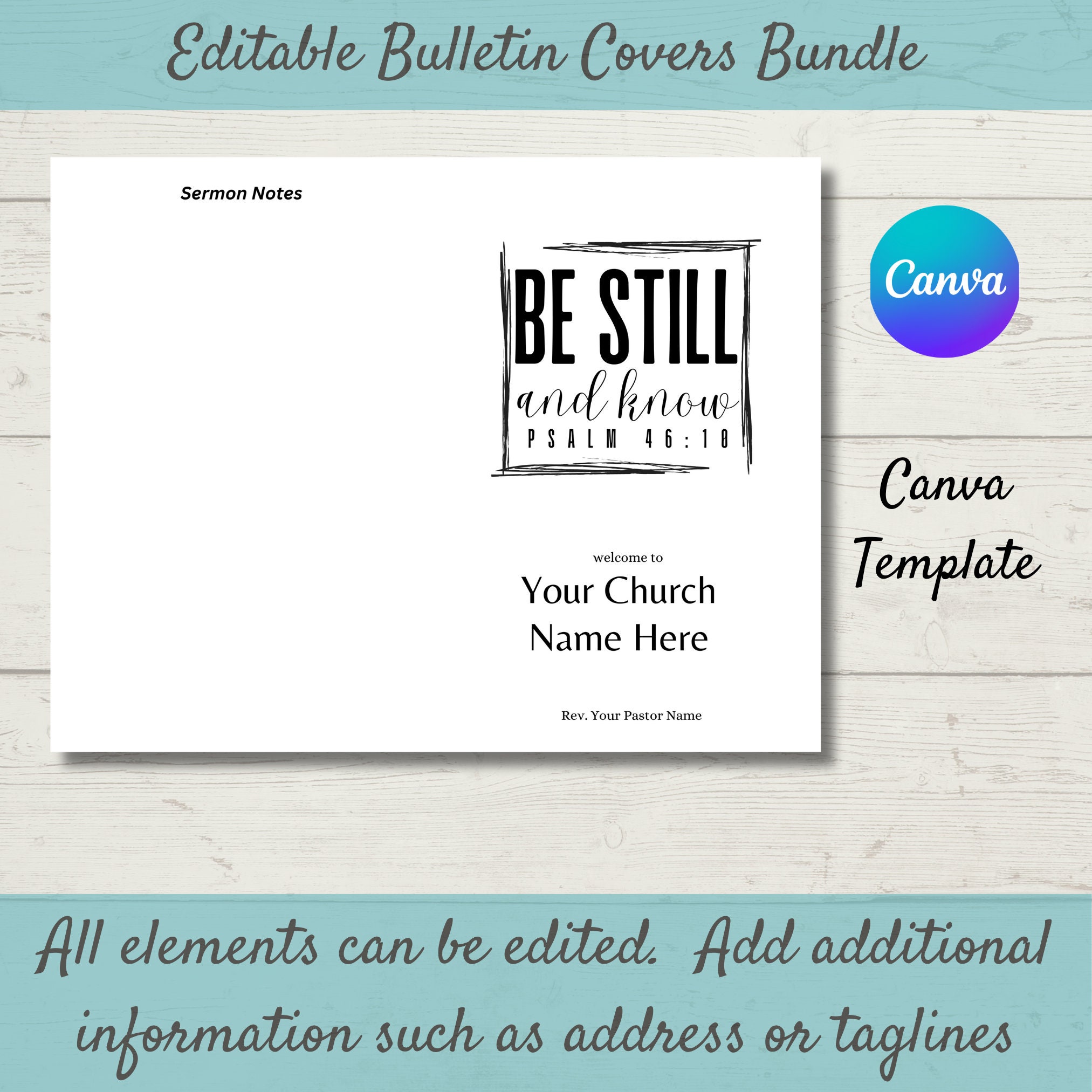 Church Bulletin Covers Template | Bi-fold Designs | Bundle Set of 5 - Etsy