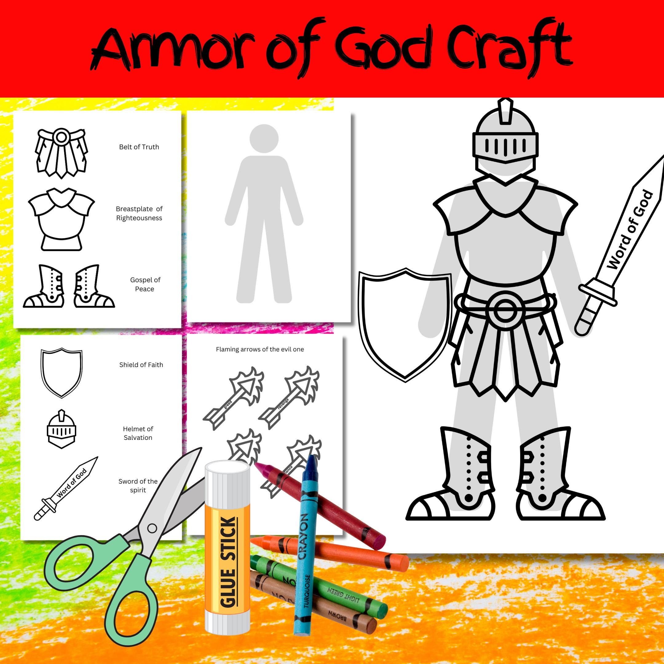 Armor of God Craft | Full Armor of God - Flaming Arrows | Sunday School ...
