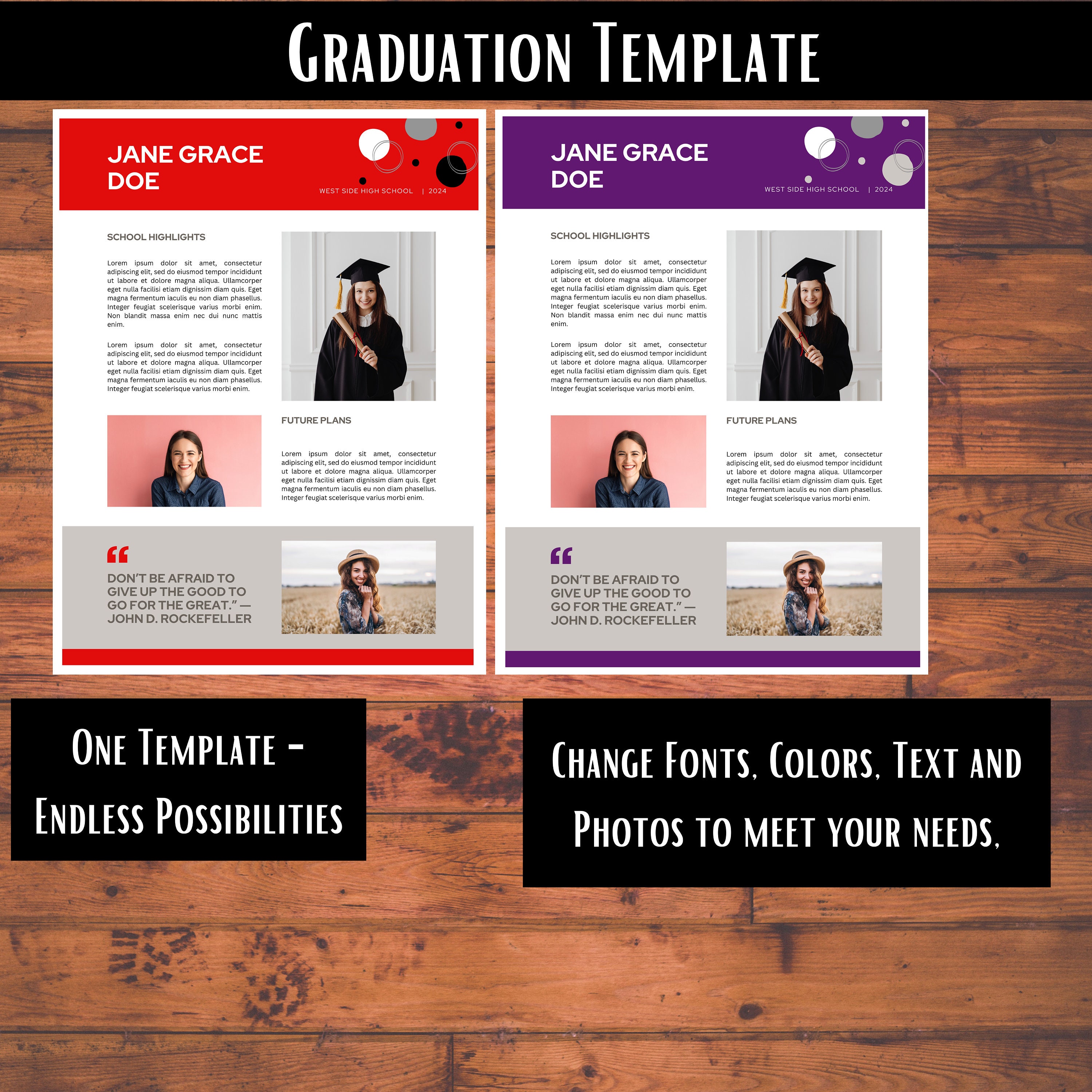Graduation Announcement Template Future Plans Senior High School ...