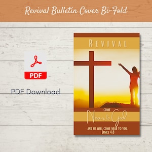 Church Revival Bulletin Cover | Bi-fold Design | PDF | Come Near to God ...