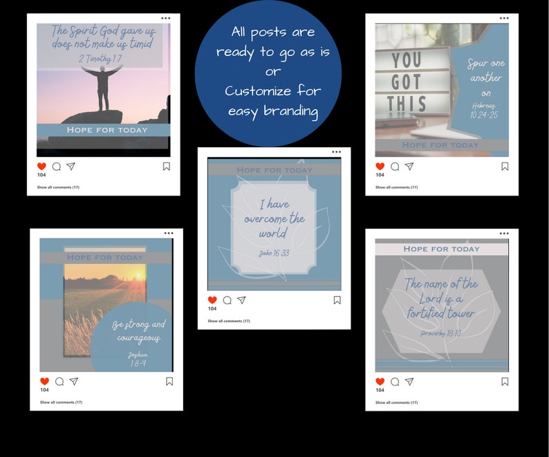20 Church Instagram Posts Template Edit in Canva Encouraging Posts for ...