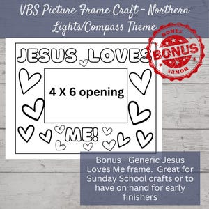 Vacation Bible School -northern Lights/compass Themed Picture Frame ...