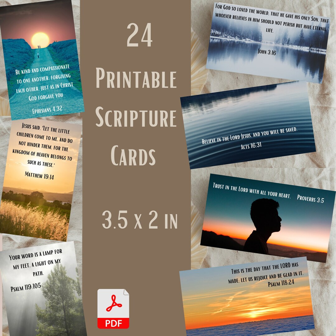 Bible Memory Verse Cards | Scripture Cards Printable | Faith ...