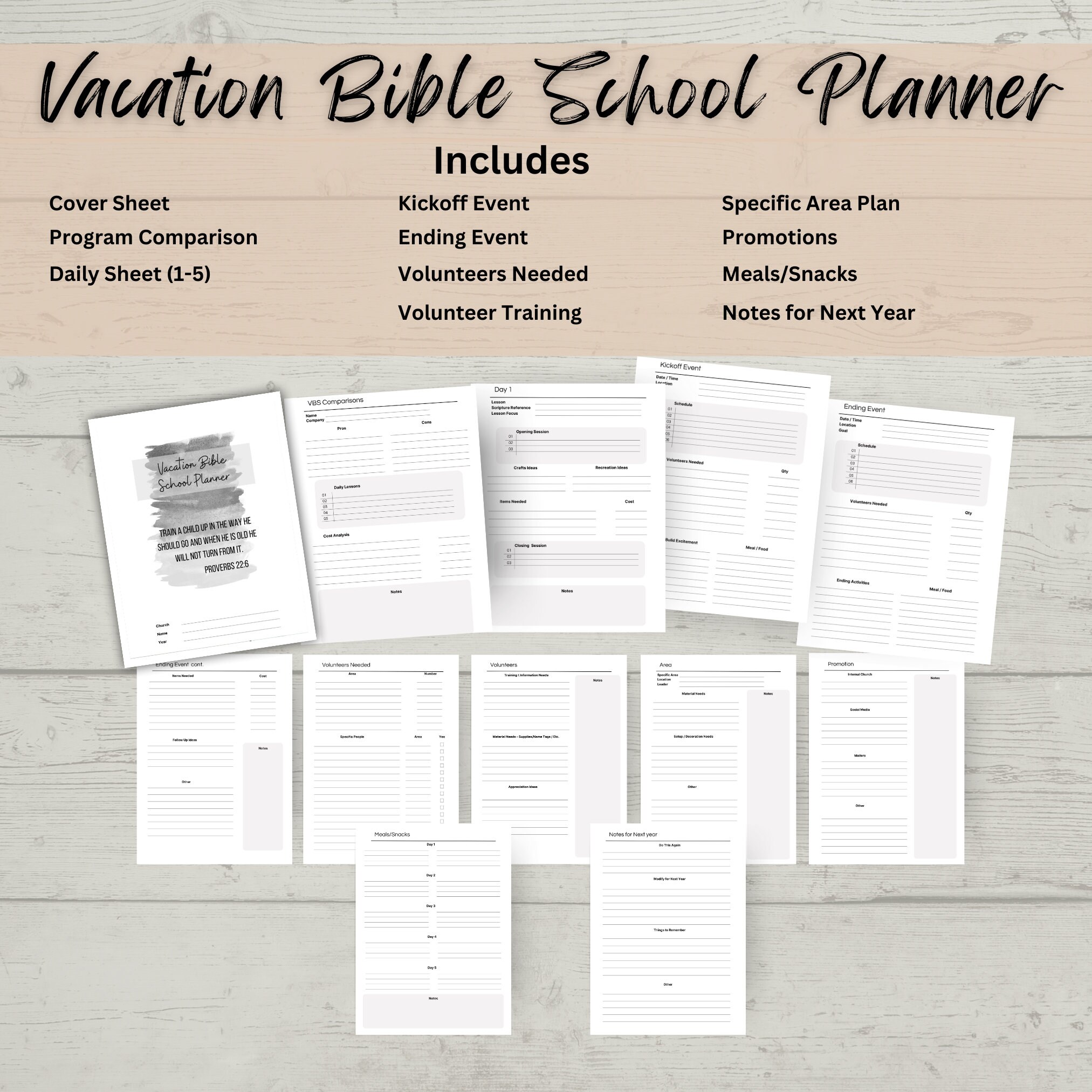 Vacation Bible School Planner - Instant Download - Etsy