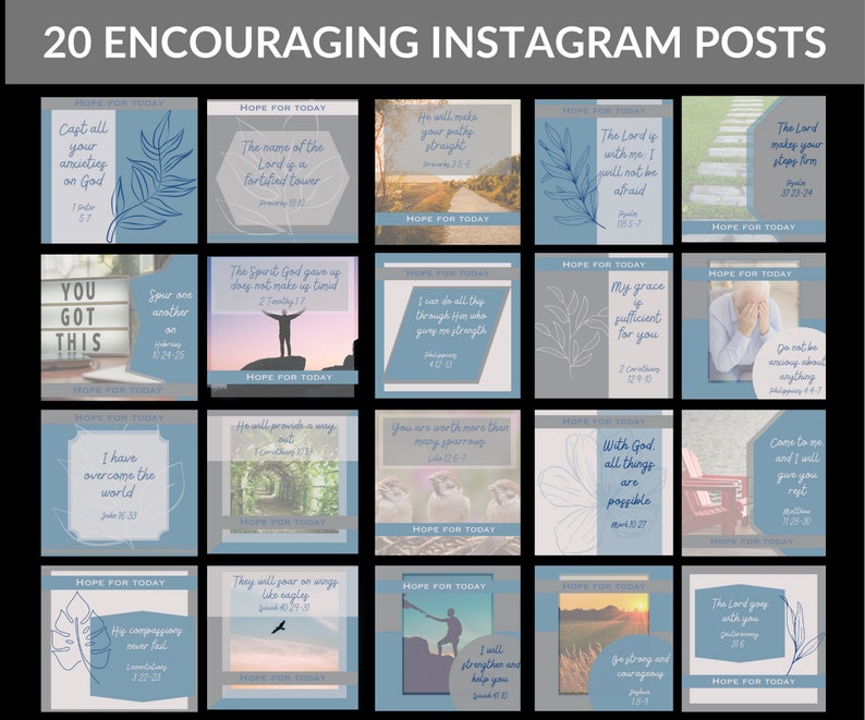 20 Church Instagram Posts Template | Edit in Canva | Encouraging Posts ...