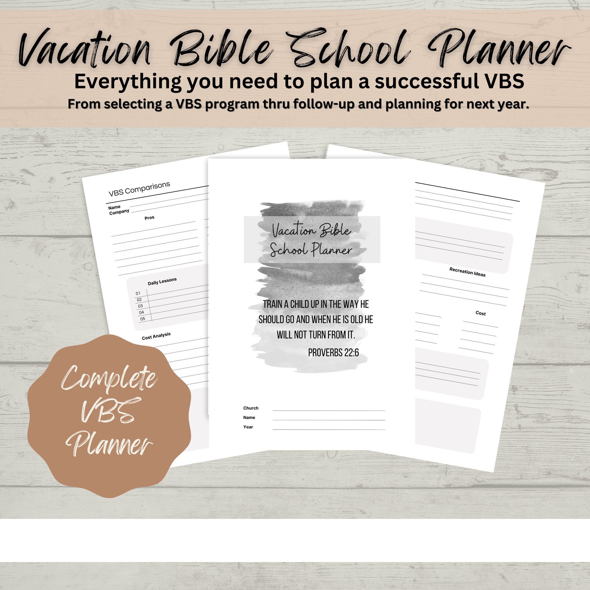 Vacation Bible School Planner - Instant Download - Etsy