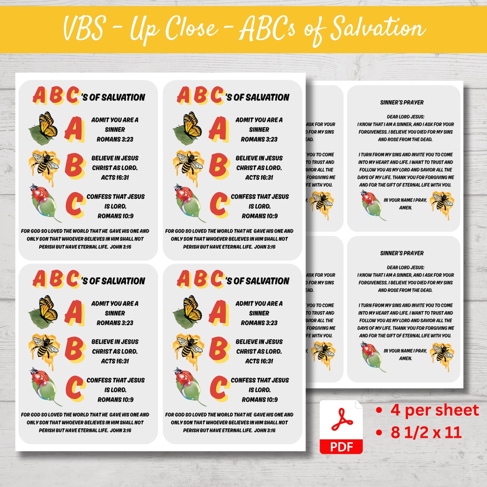 VBS Abcs of Salvation Printable | up Close Themed | Vacation Bible ...