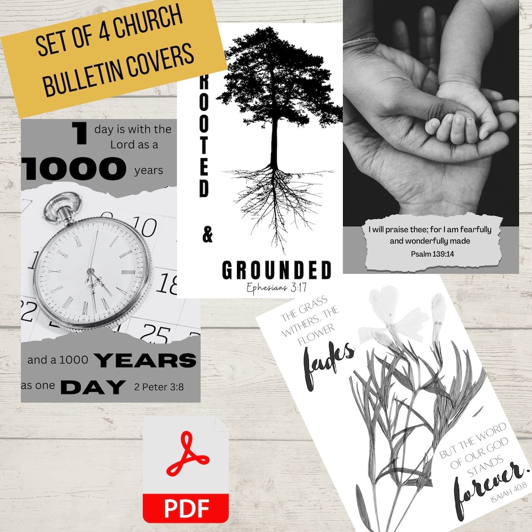 Church Bulletin Covers | PDF | Instant Download | Set of 4 - Etsy