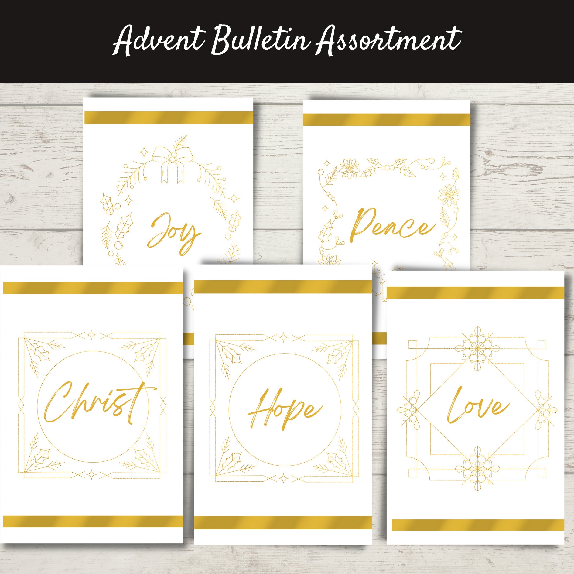 Advent Bulletin Covers | Advent Service Programs | Elegant White and ...