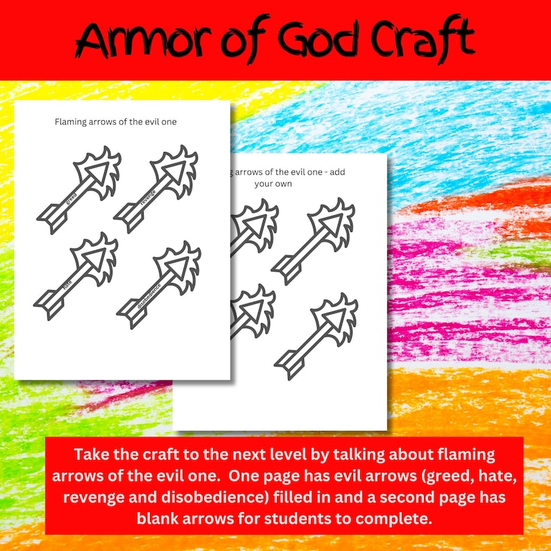 Armor of God Craft | Full Armor of God - Flaming Arrows | Sunday School ...