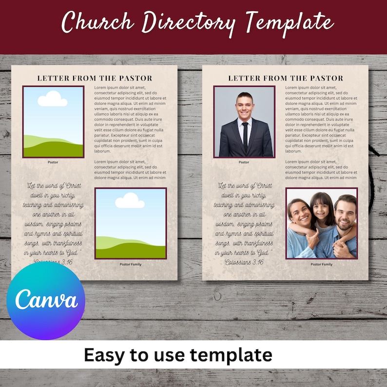 Church Directory Template - Canva - Customize - 8 1/2 X 11 - Membership ...