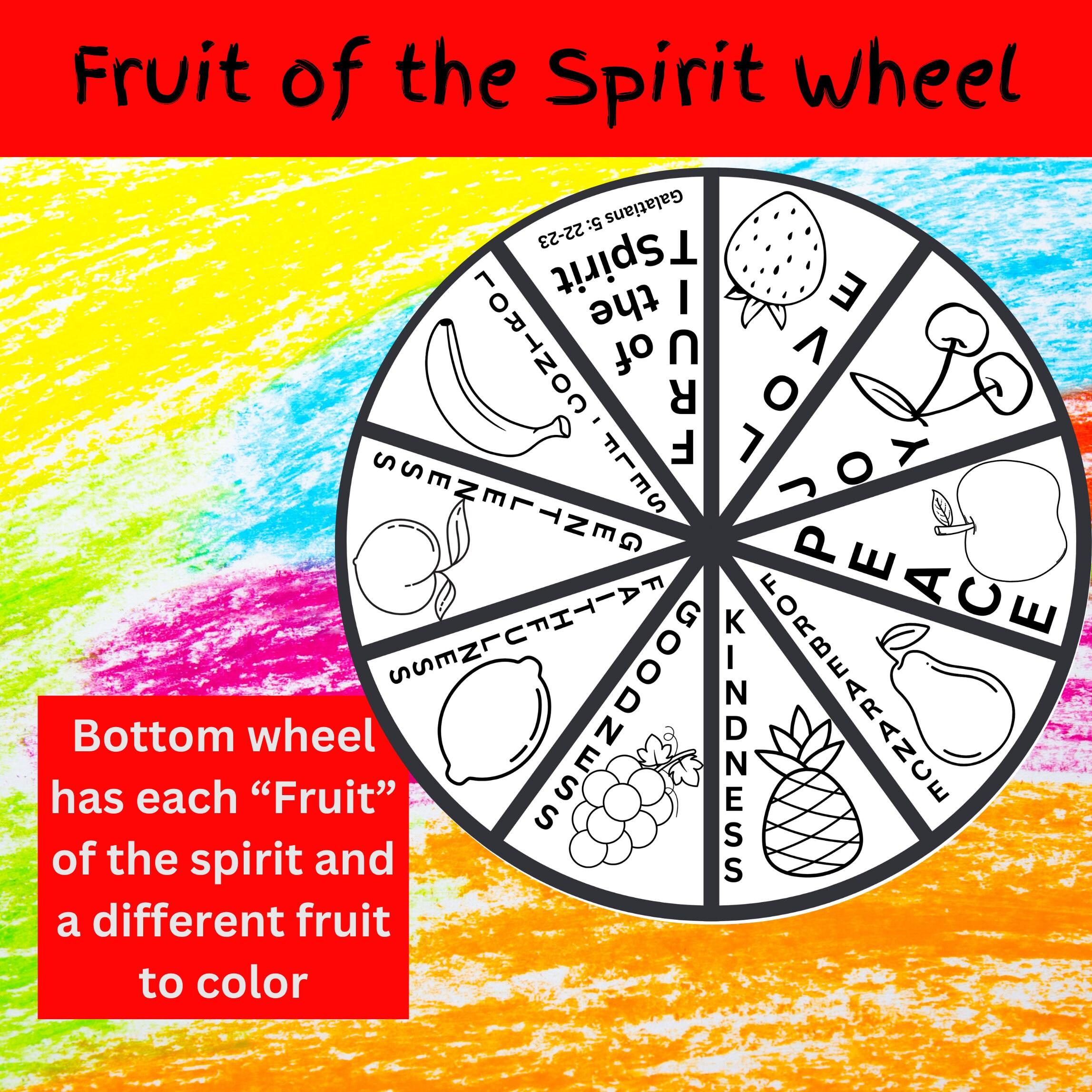 Fruit of the Spirit Wheel Paper Craft | VBS Craft | Sunday School ...