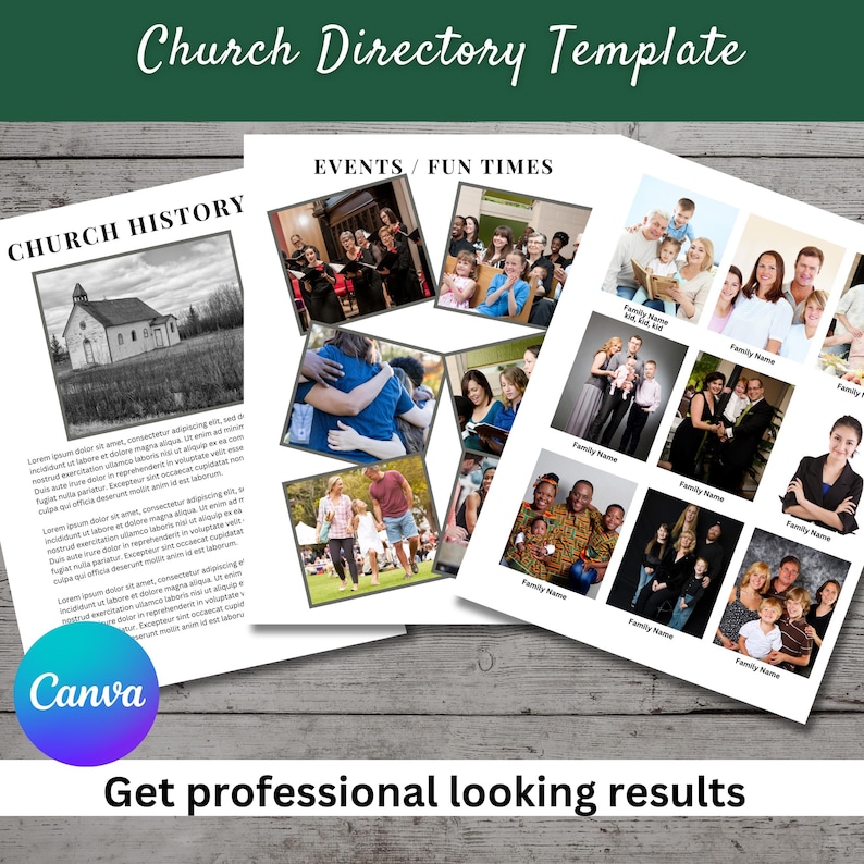 Church Directory Template - Canva - Customize - 8 1/2 X 11 - Membership ...