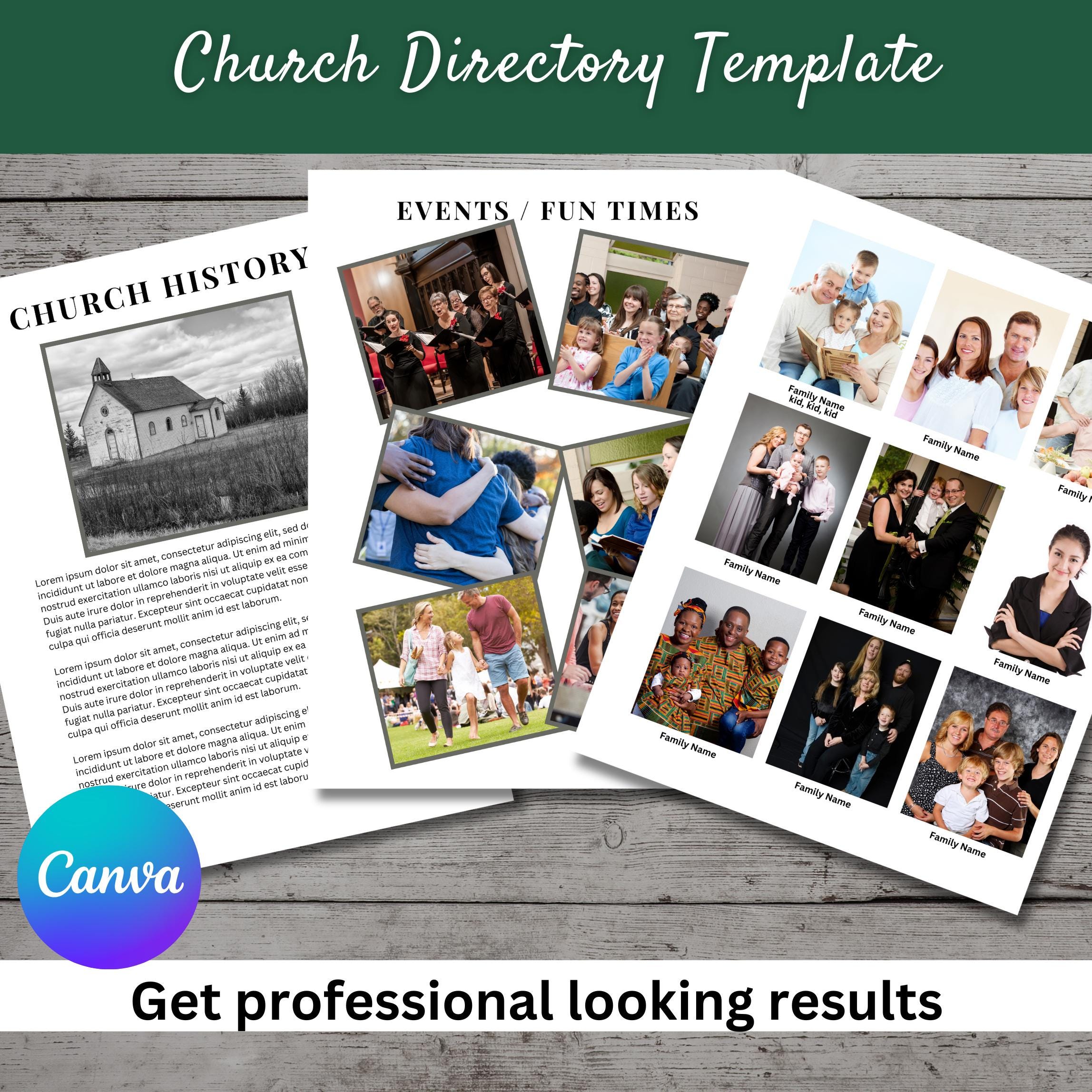 Church Directory Template - Canva - Customize - 8 1/2 X 11 - Membership ...