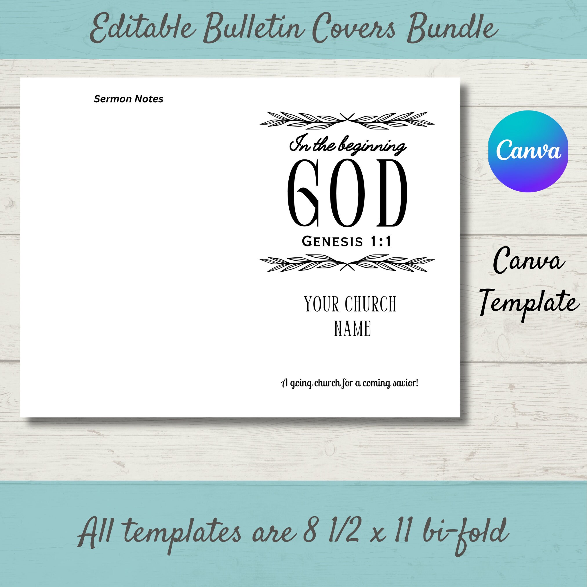 Church Bulletin Covers Template | Bi-fold Designs | Bundle Set of 5 - Etsy