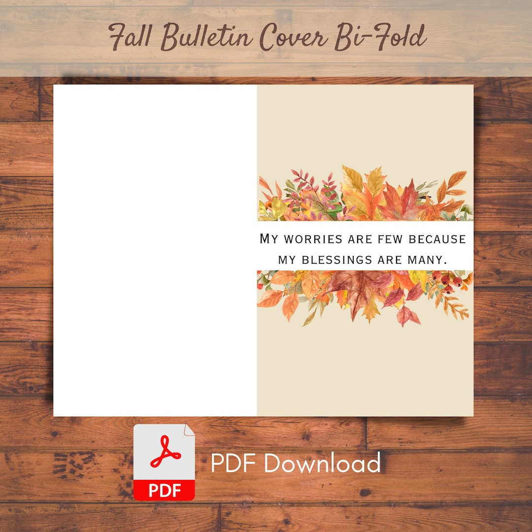 Fall Church Bulletin Cover | Bi-fold Design (PDF) - Etsy