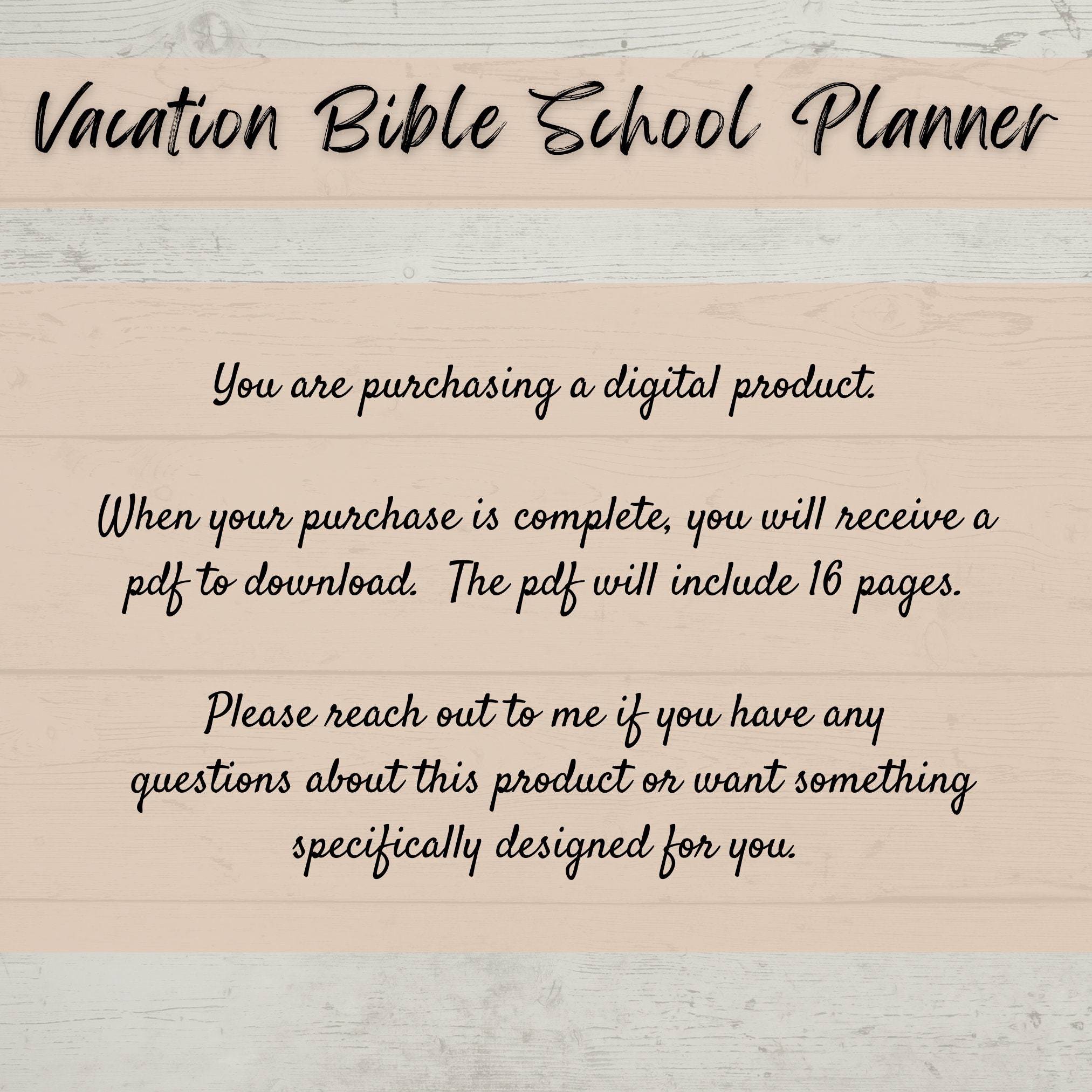 Vacation Bible School Planner Instant Download - Etsy