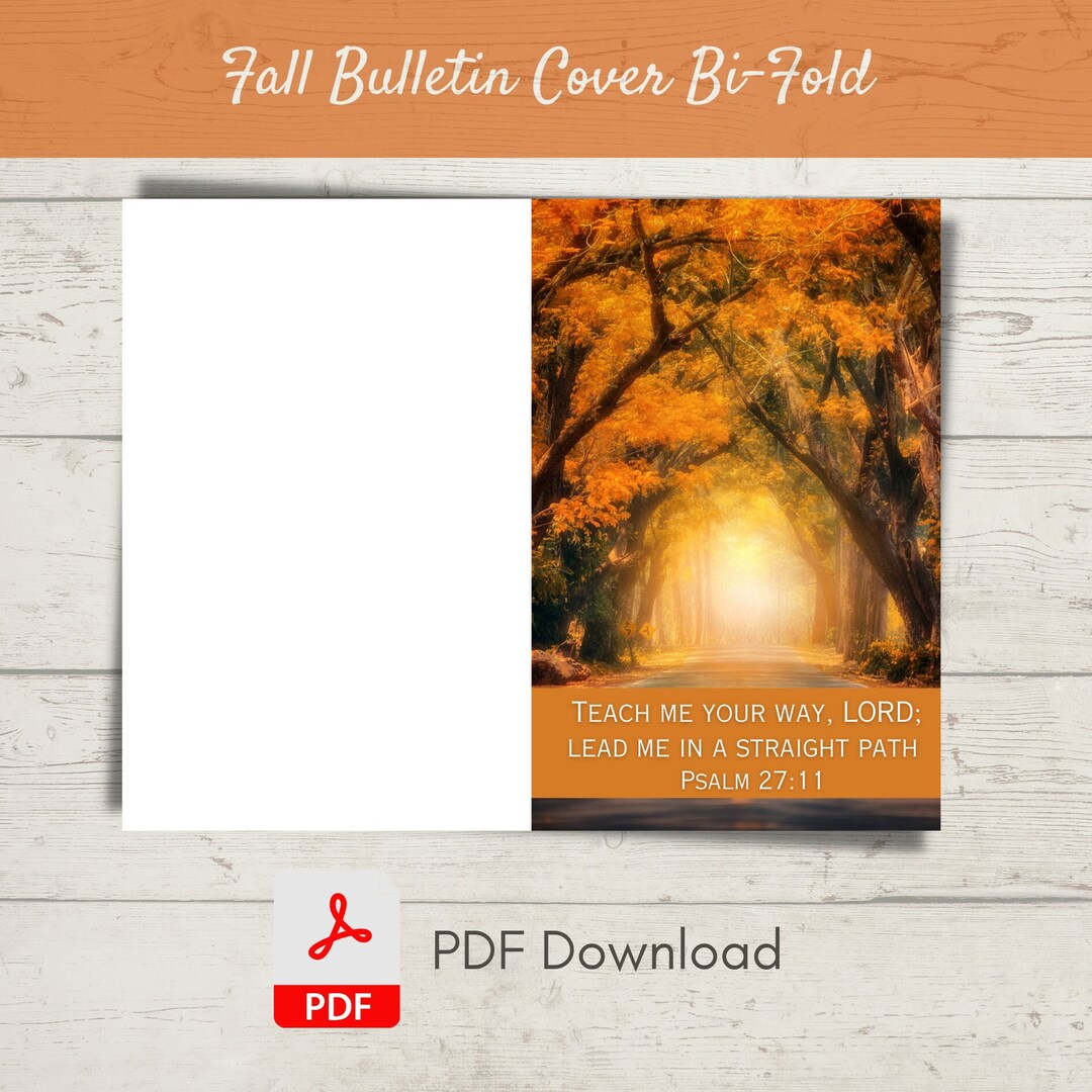 Fall Church Bulletin Cover | Bi-fold Design | PDF | Multi-purpose | Let ...