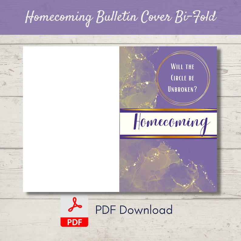 Church Homecoming Bulletin Cover | Bi-fold Design | PDF | Will the ...