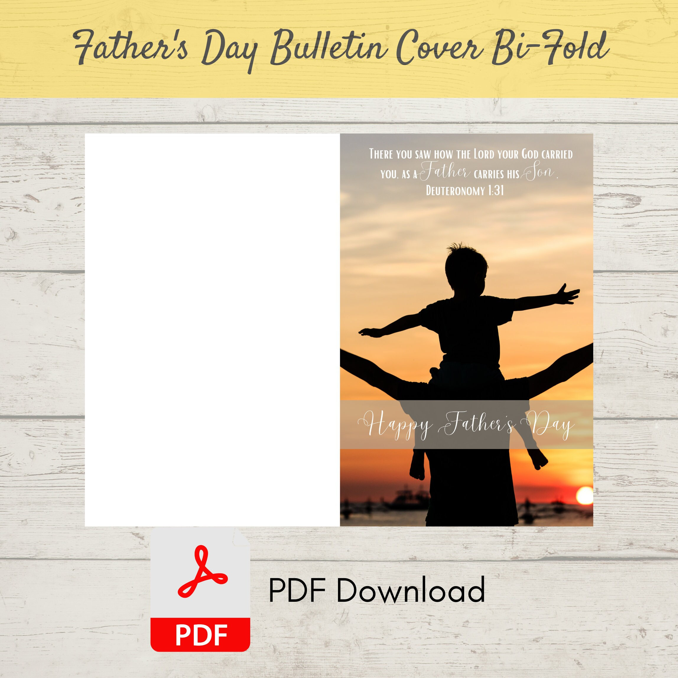 Father's Day Bulletin Cover | Bi-fold Design | PDF | Father Child ...