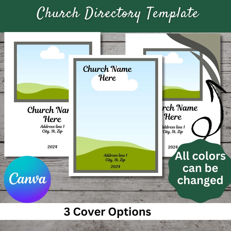 Church Directory Template - Canva - Customize - 8 1/2 X 11 - Membership ...