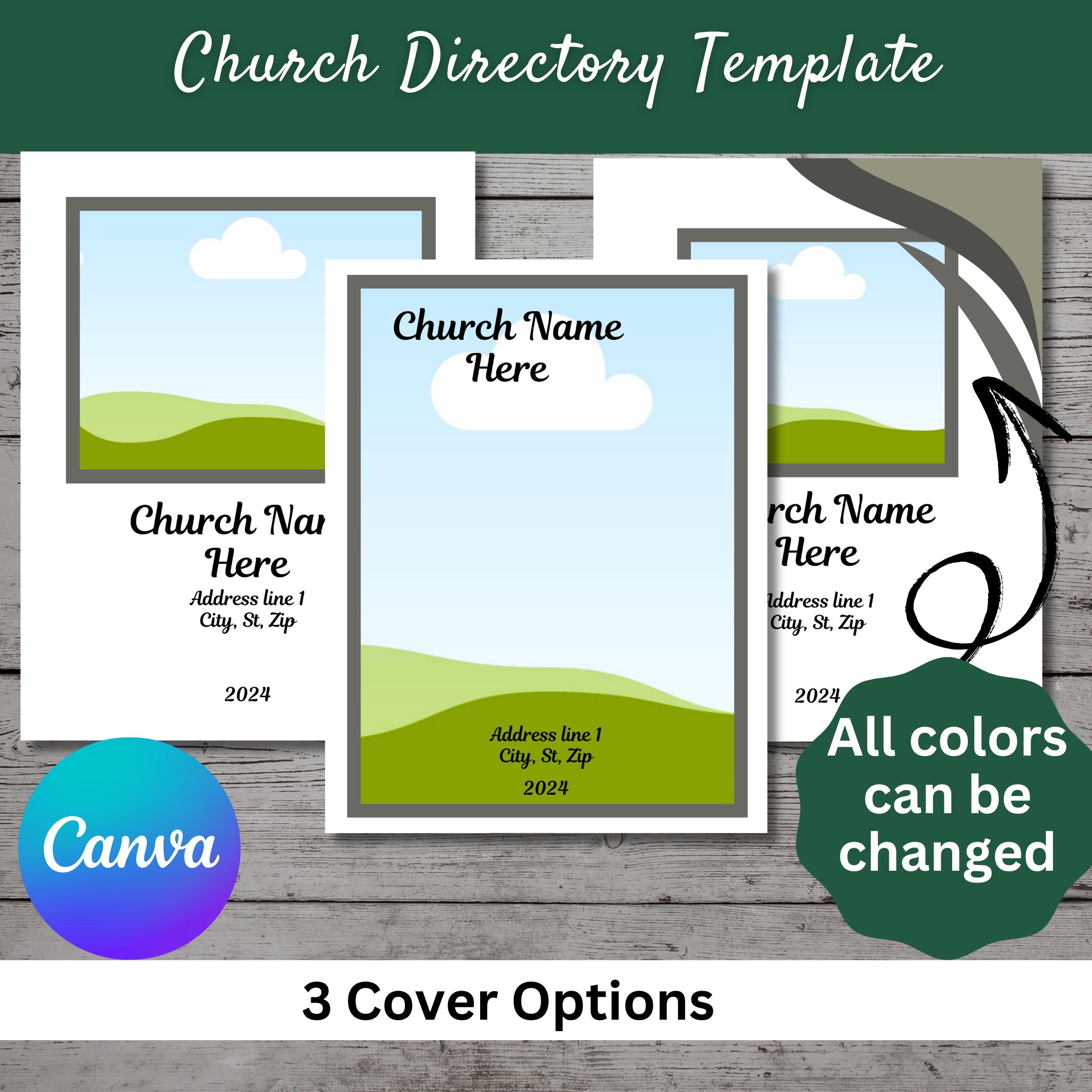 Church Directory Template - Canva - Customize - 8 1/2 X 11 - Membership ...