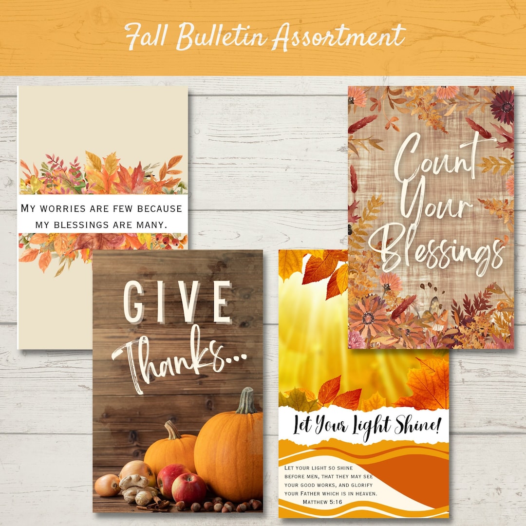 Fall Thanksgiving Church Bulletin Covers: Bi-fold Design (PDF) - Etsy